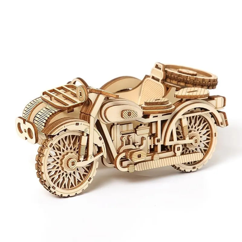 3D Wooden Three-Wheeler Puzzle | DIY Motorcycle Kit